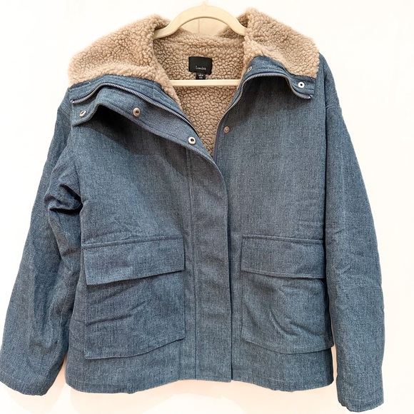 Lumiere | Jackets & Coats | Lumiere Denim Jacket With Full Sherpa ...